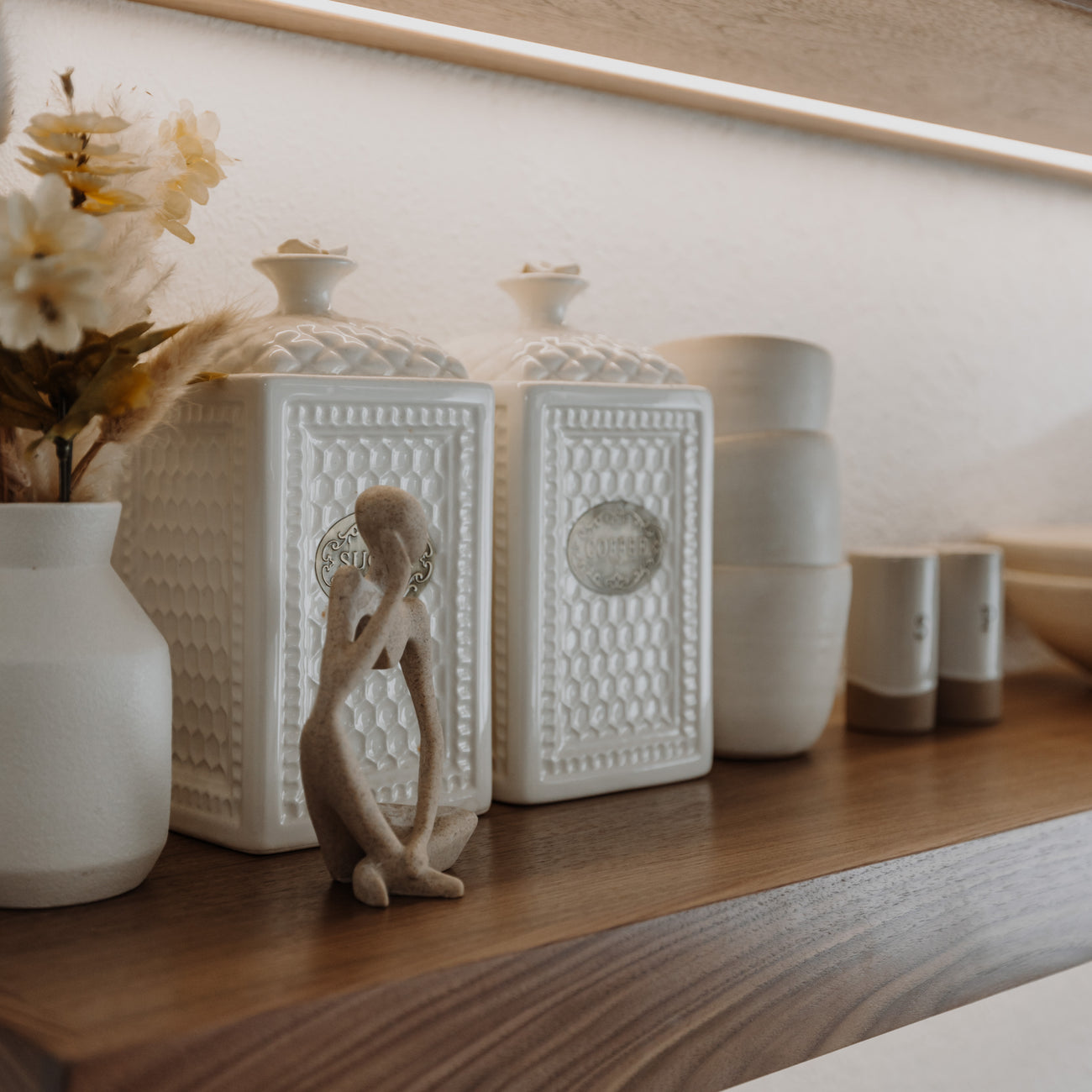 Walnut Led Floating Shelves Modern And Handmade